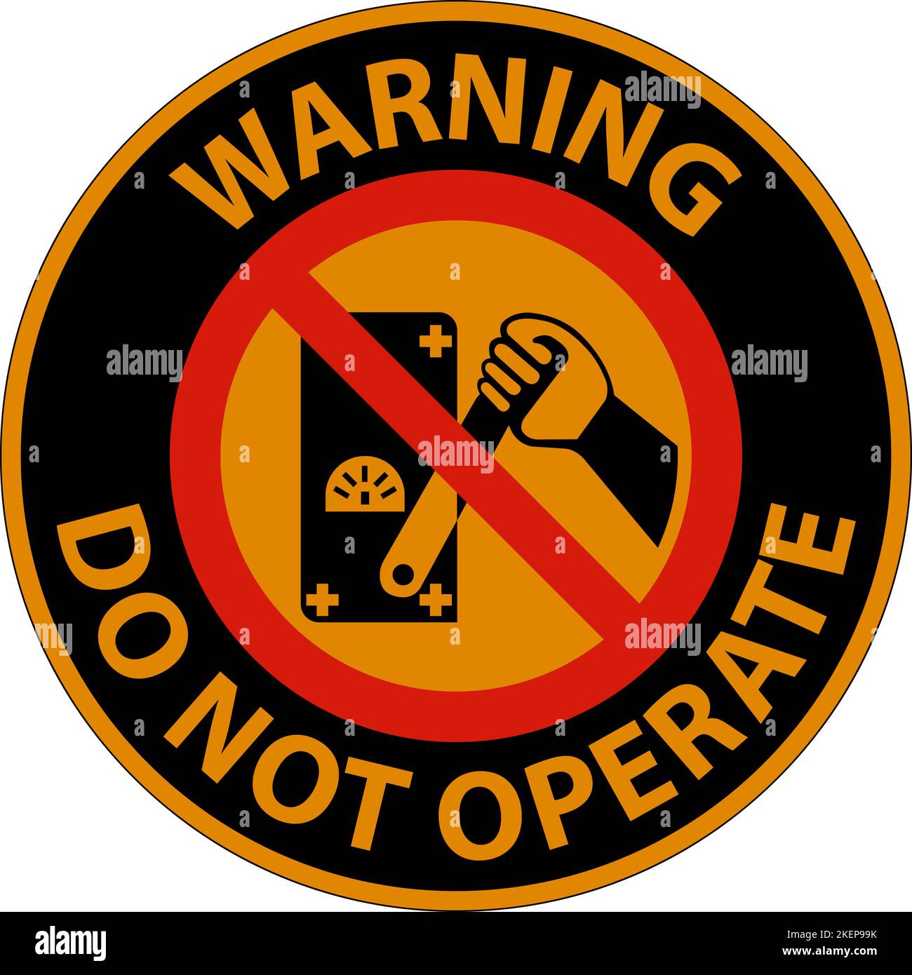 Warning Do Not Operate Sign On White Background Stock Vector Image ...