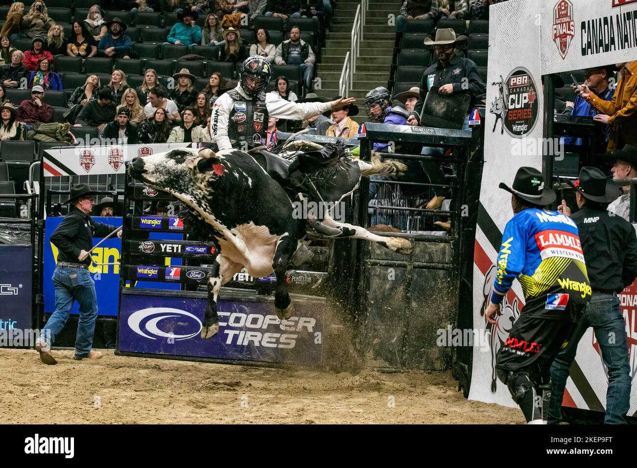 Rogers Place, Canada. 12th Nov, 2022. Garret Green takes off out of the ...