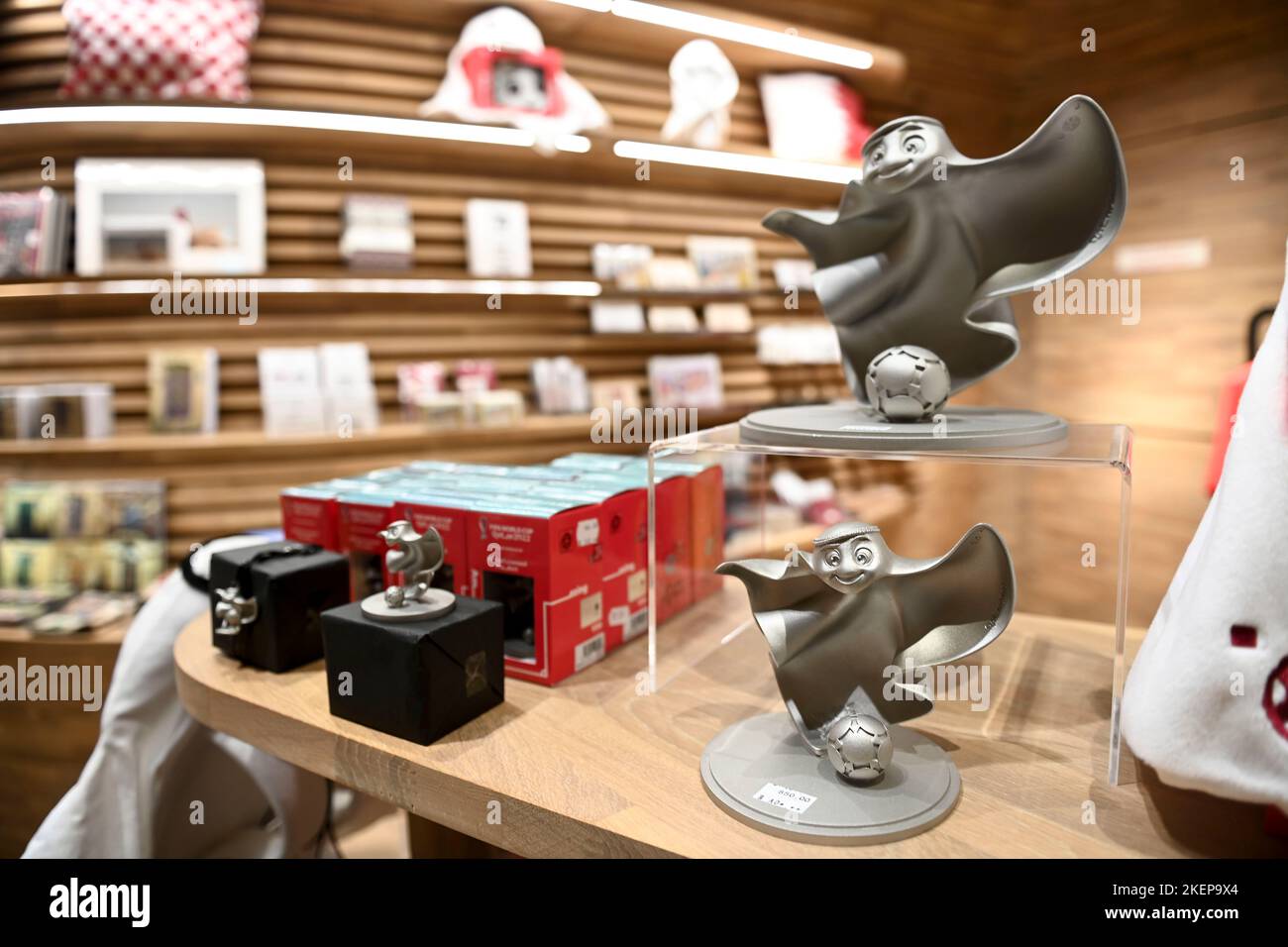 Doha, Qatar. 13th Nov, 2022. FIFA World Cup Qatar 2022 mascot products ...