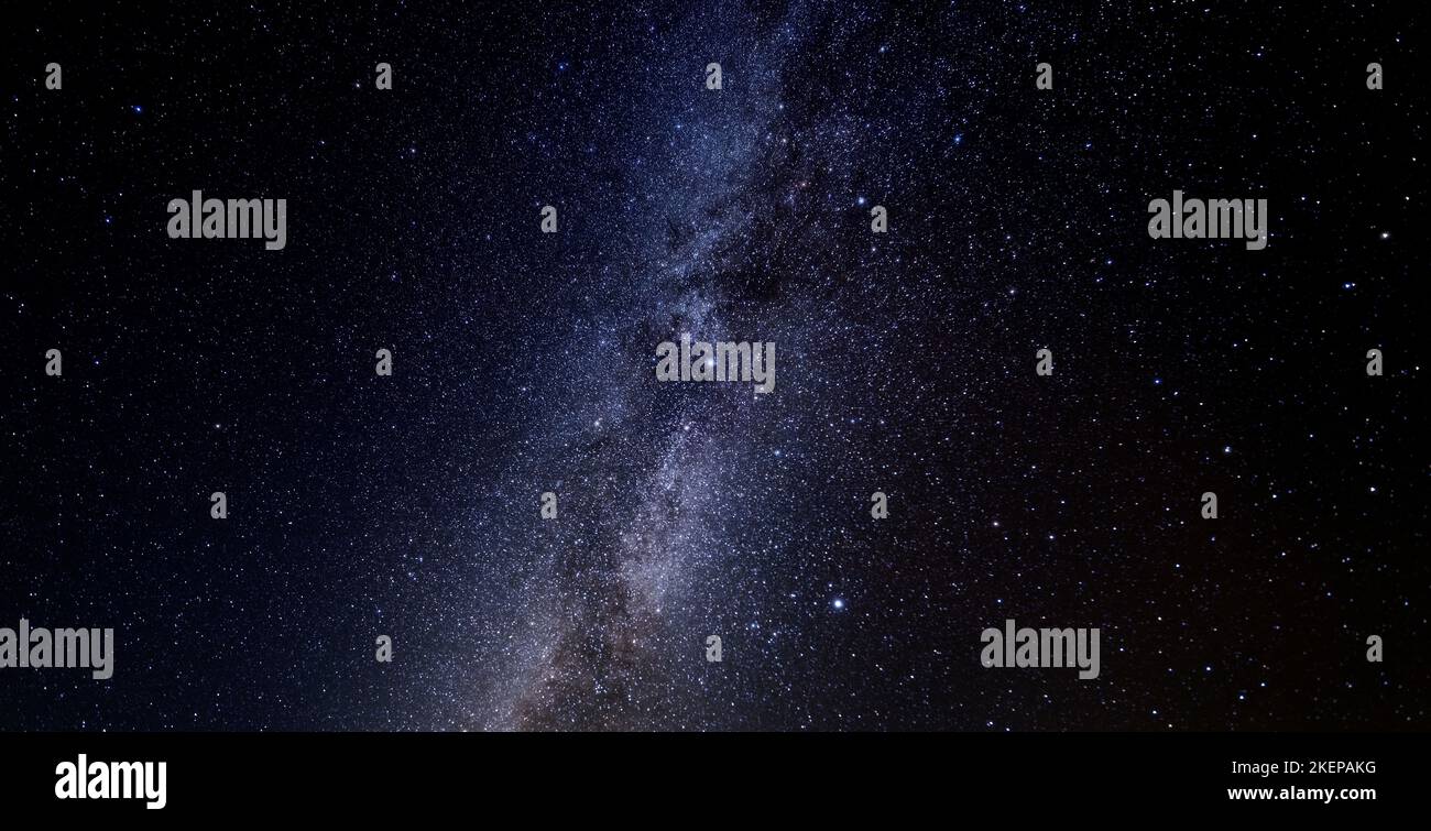 Starry sky milky way panorama. Abstract natural background Stock Photo ...