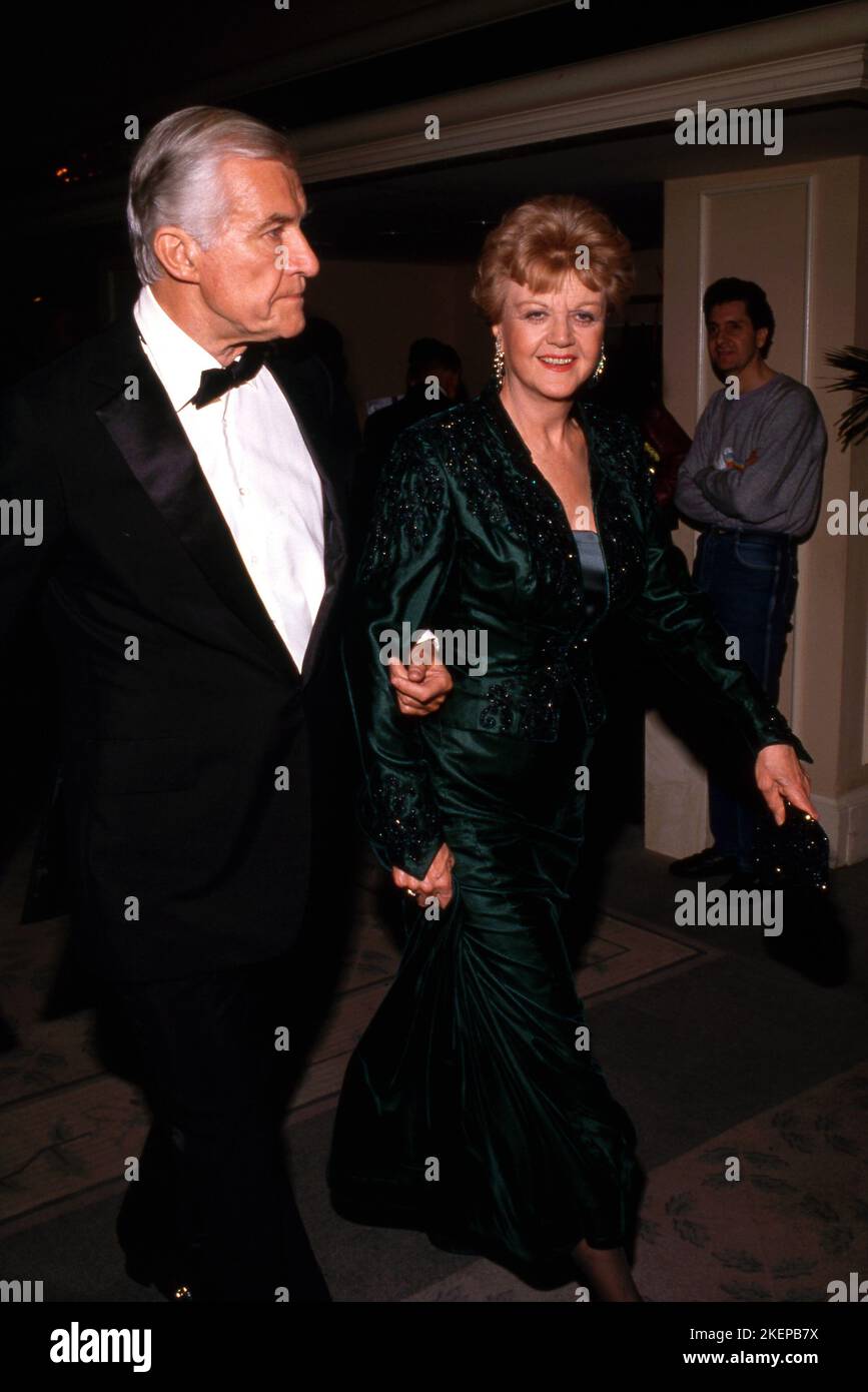 Angela Lansbury and Peter Shaw at the 45th Annual Golden Globe Awards ...