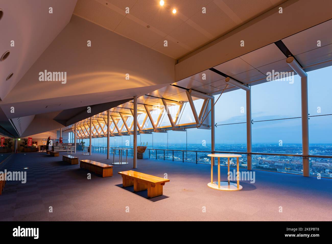 Ibaraki, APR 4 2013 - Interior view of the Observation deck of city ...