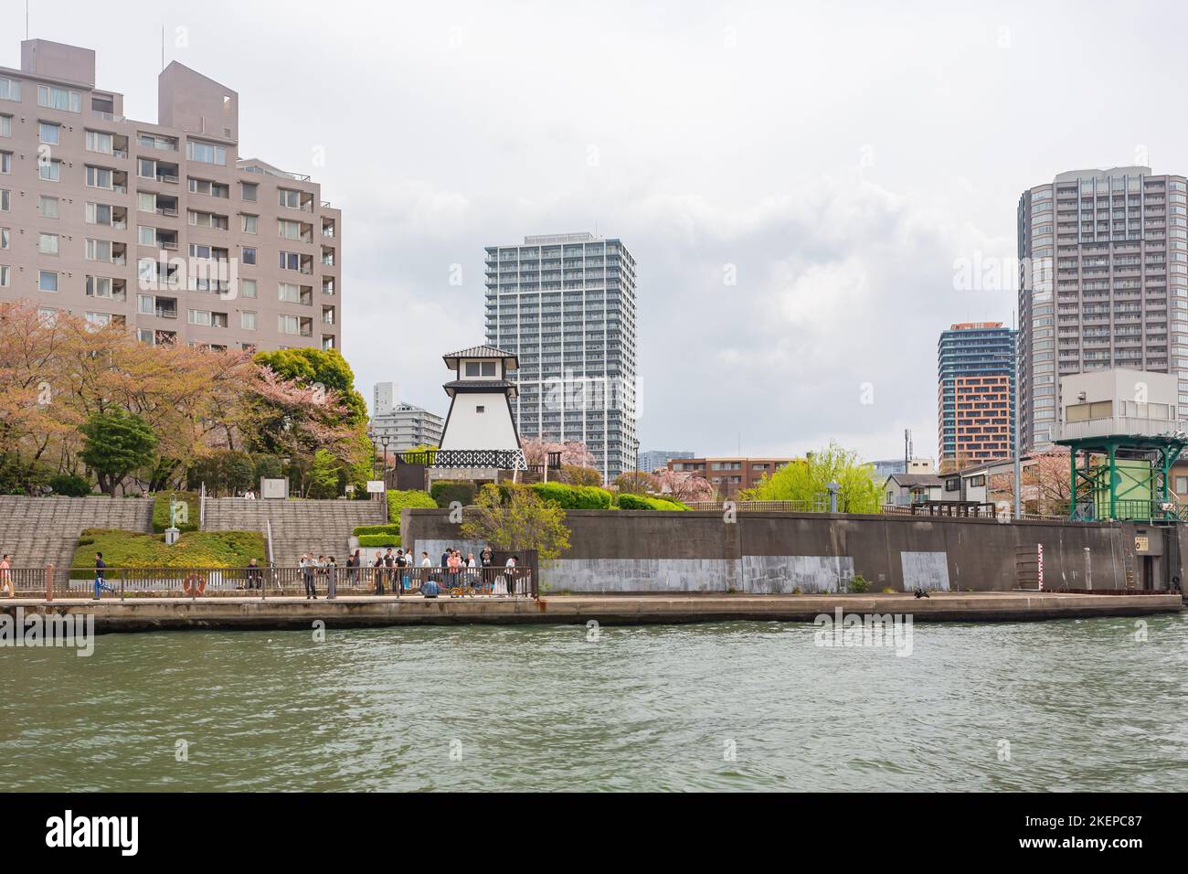 Tokyo, APR 6 2013 - Overcast view of the cityscape, Ishikawa Island ...