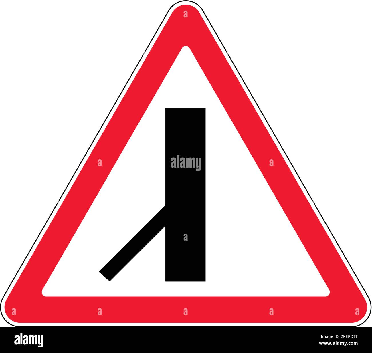 Illustration of Triangle Warning Sign. Priority Over Junction From Left ...