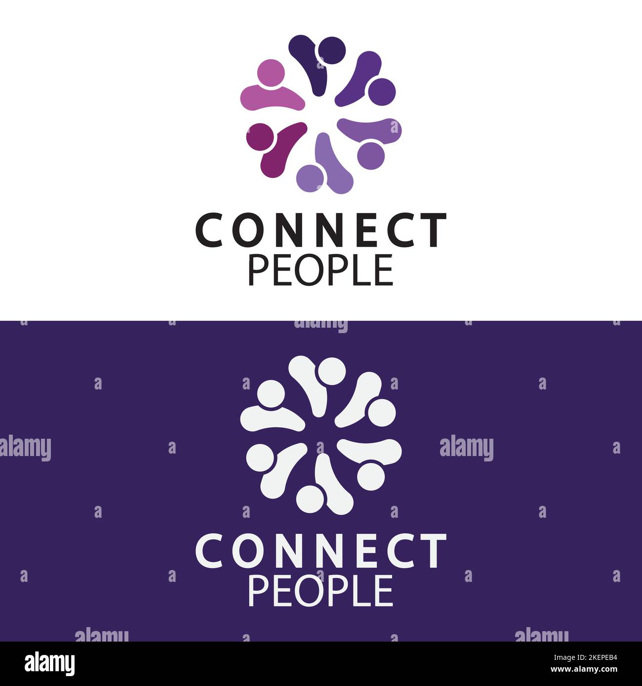 People Connect logo design template. connection logo for business Stock ...
