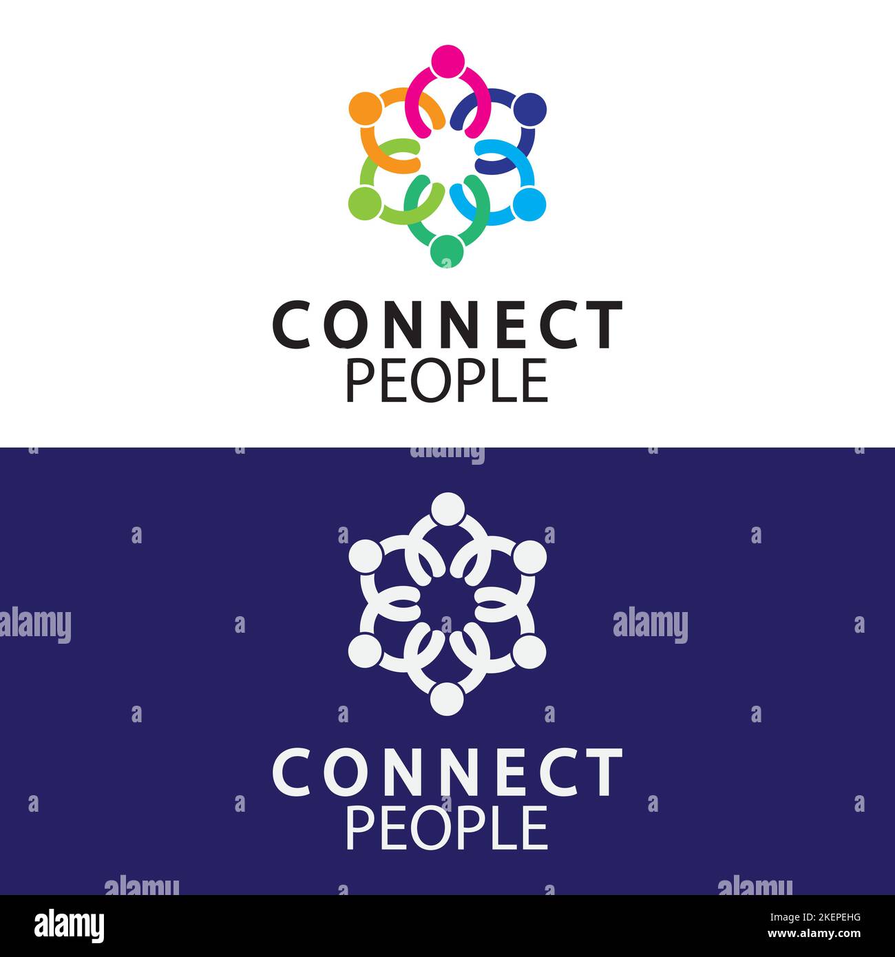 People Connect logo design template. connection logo for business Stock ...