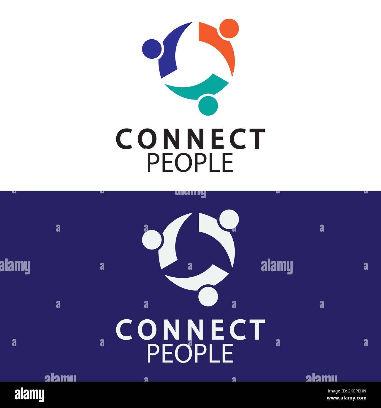 People Connect logo design template. connection logo for business Stock ...