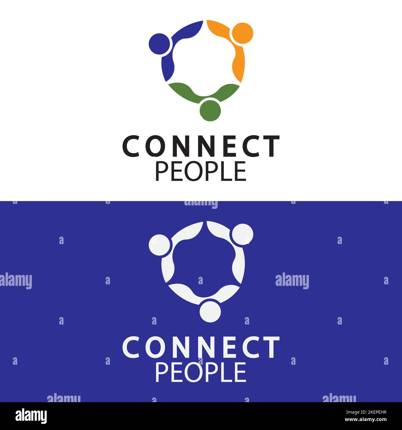 People Connect logo design template. connection logo for business Stock ...