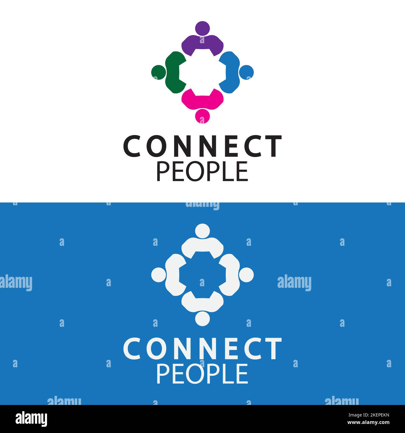 People Connect logo design template. connection logo for business Stock ...