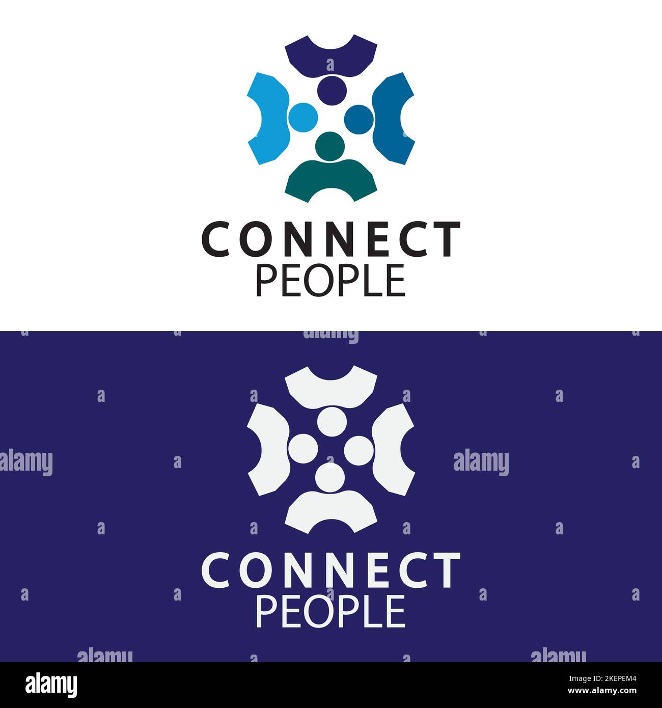 People Connect logo design template. connection logo for business Stock ...