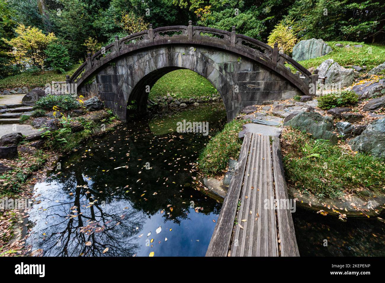 Engetsukyo Bridge, or "full moon bridge" built in the Chinese style at ...