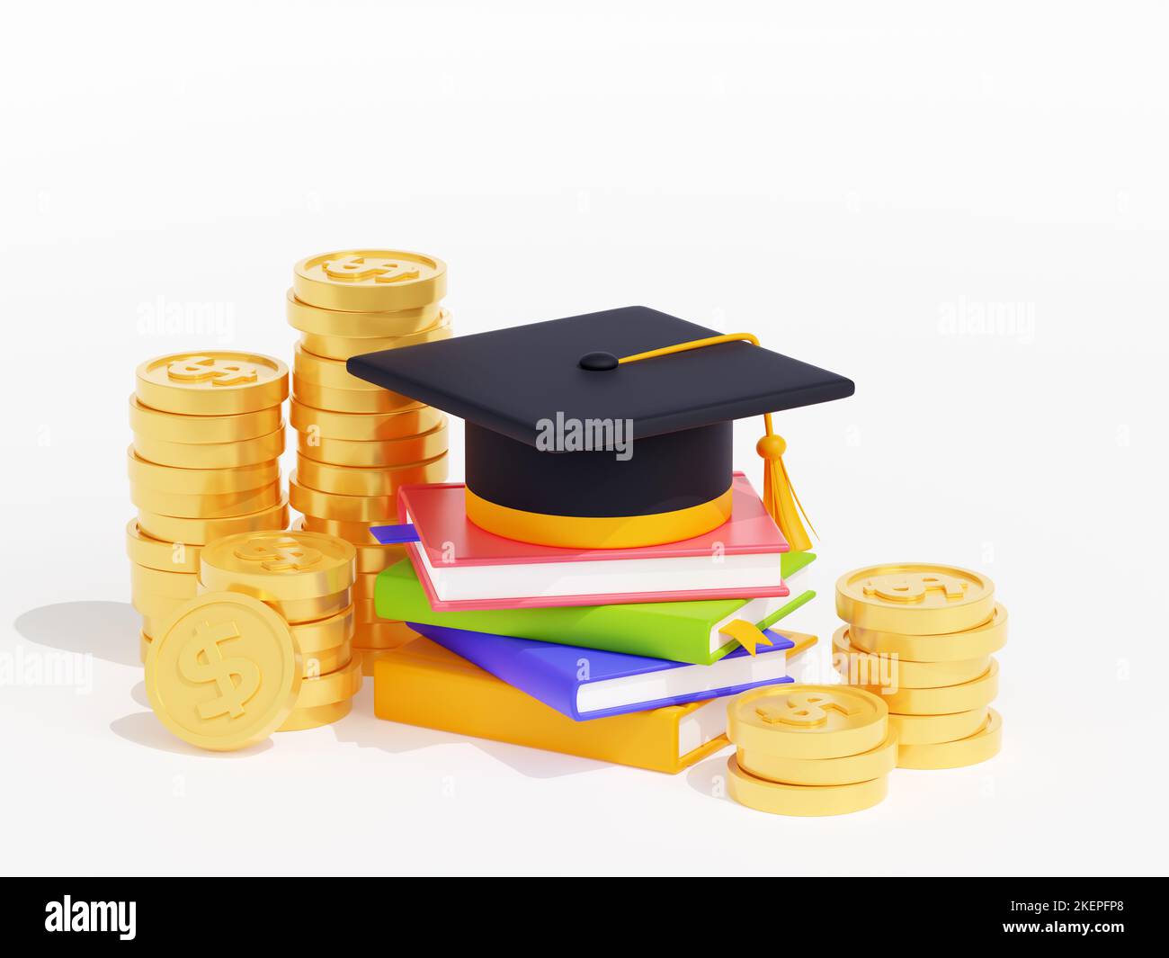 Graduation cap on pile of money hi-res stock photography and images - Alamy