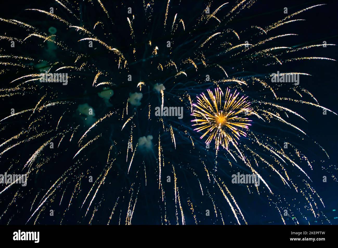 Inexpensive, budget, beautiful fireworks in the city, against the ...