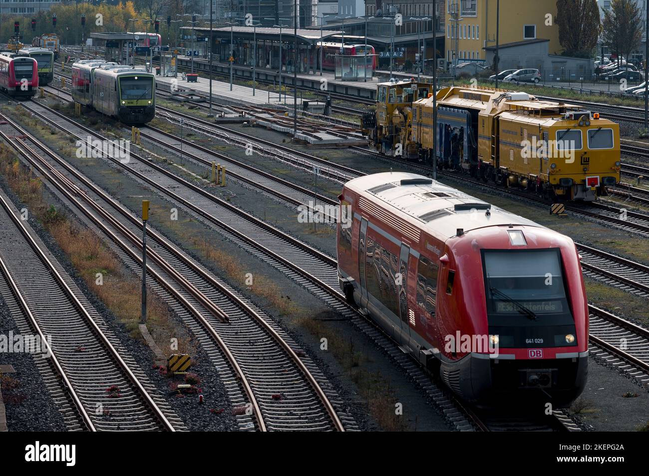 Bayreuth, Germany. 12th Nov, 2022. Trains of Agilis, Deutsche Bahn and ...