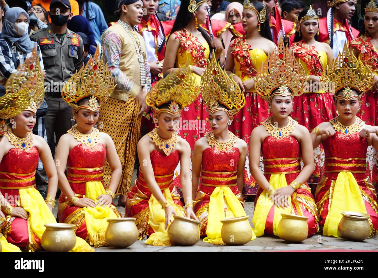 Siraman sedudo ceremony in sedudo waterfall. Siraman sedudo is taking a ...