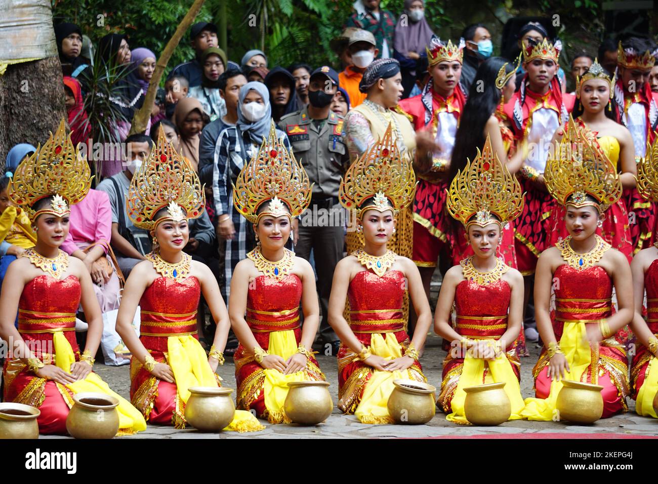 Siraman sedudo ceremony in sedudo waterfall. Siraman sedudo is taking a ...