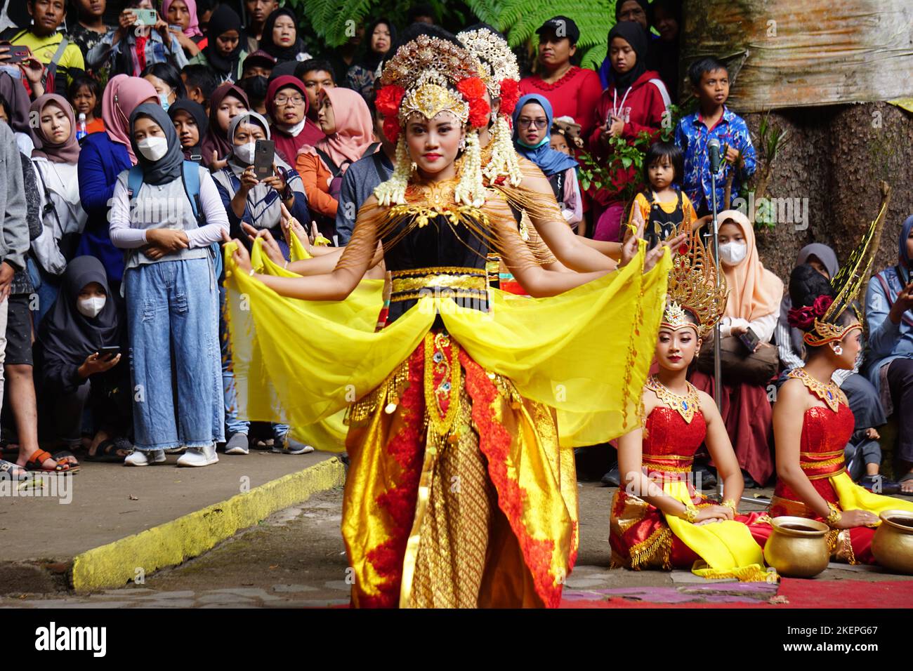 Siraman sedudo ceremony in sedudo waterfall. Siraman sedudo is taking a ...