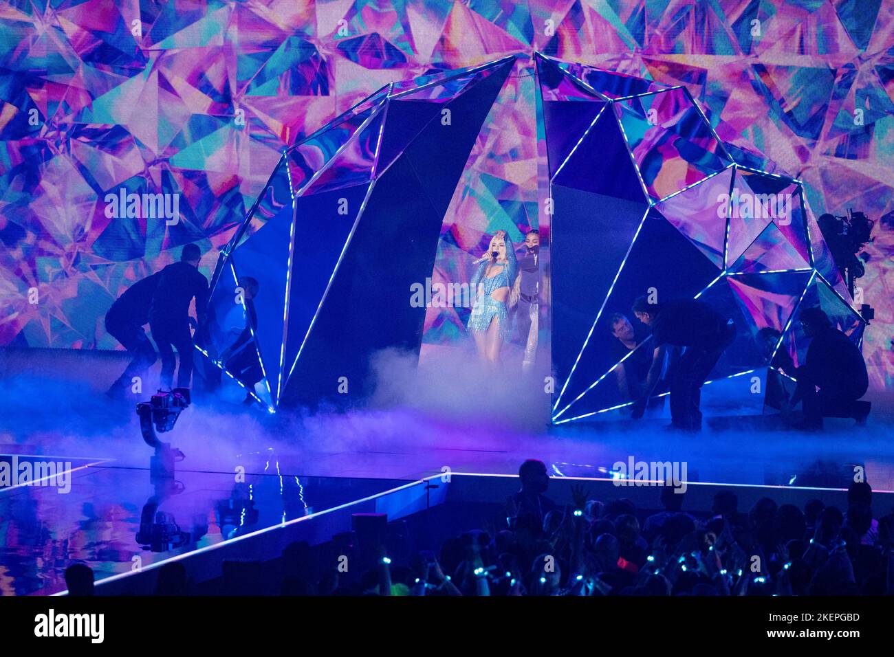 Ava Max attending the 2022 MTV EMAs show at the PSD Bank Dome in ...