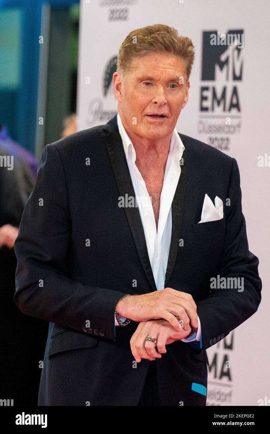 David Hasselhoff attending the 2022 MTV EMAs at the PSD Bank Dome in ...
