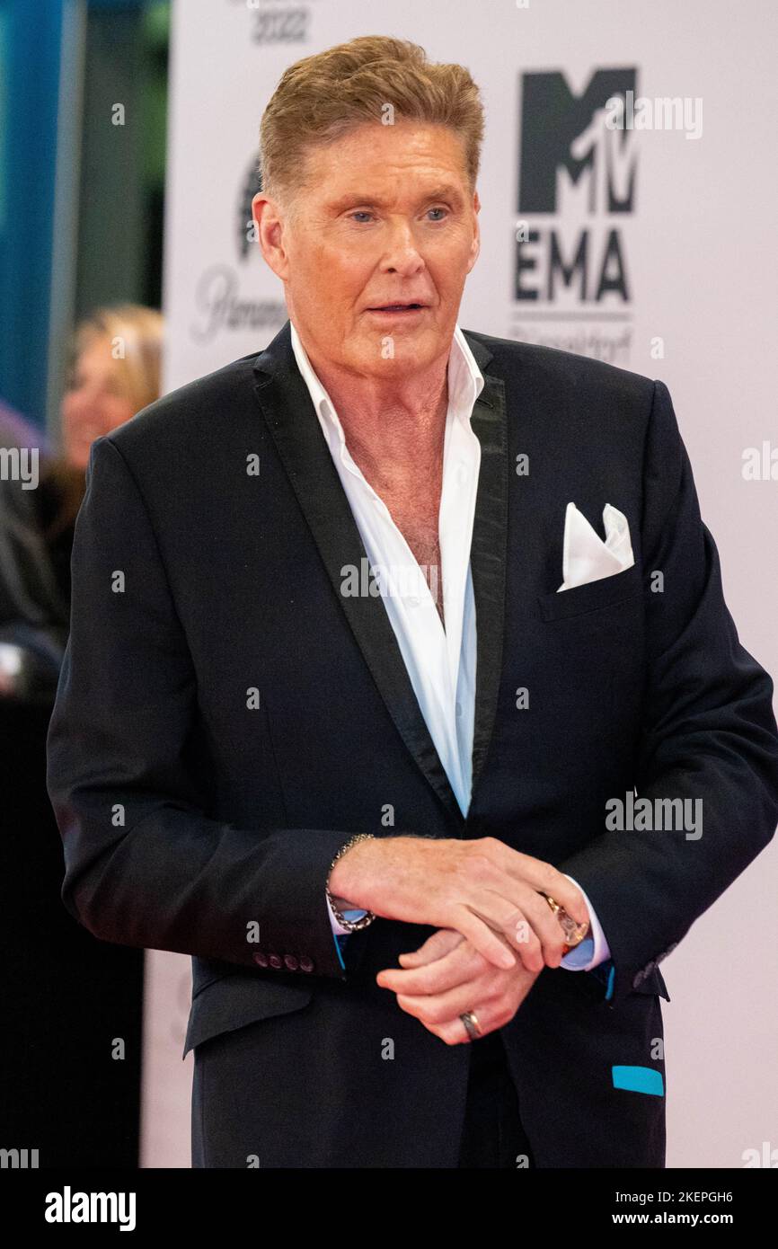 David Hasselhoff attending the 2022 MTV EMAs at the PSD Bank Dome in ...