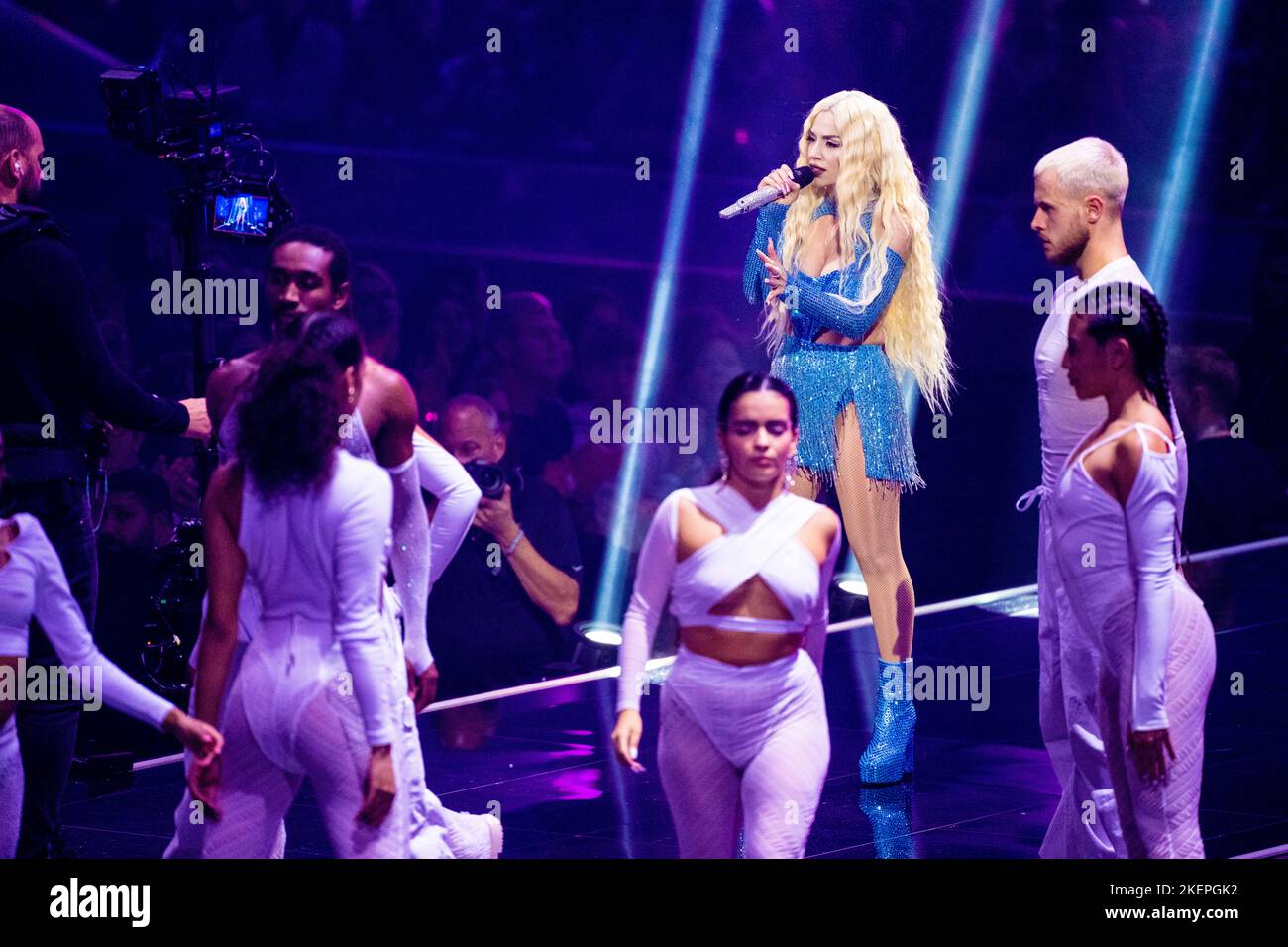 Ava Max attending the 2022 MTV EMAs show at the PSD Bank Dome in Dusseldorf, Germany. (Photo by ...
