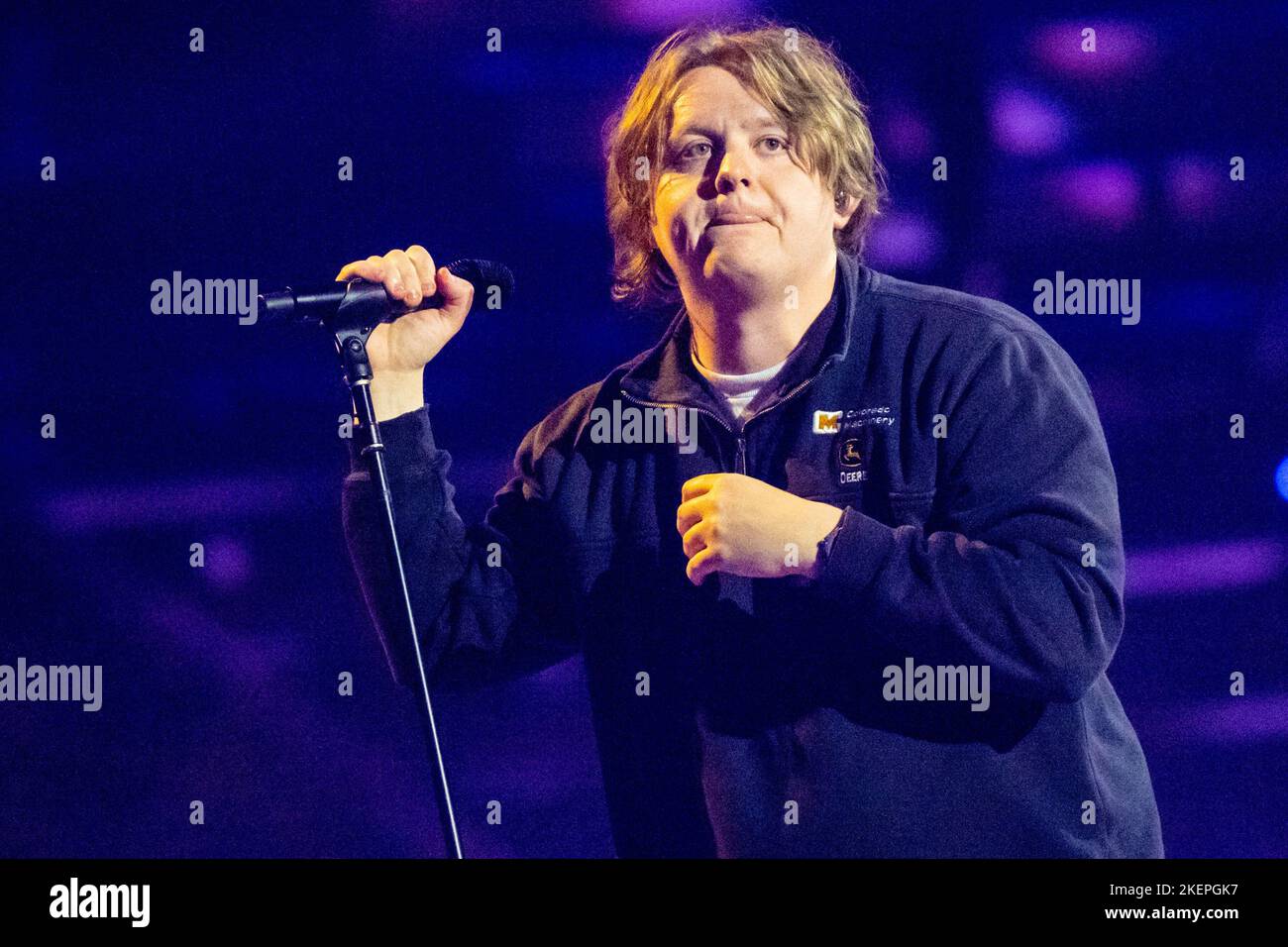 Lewis Capaldi attending the 2022 MTV EMAs show at the PSD Bank Dome in ...