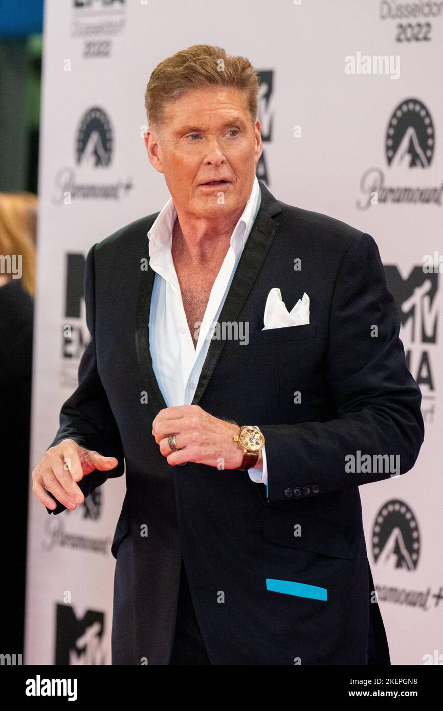 David Hasselhoff attending the 2022 MTV EMAs at the PSD Bank Dome in ...
