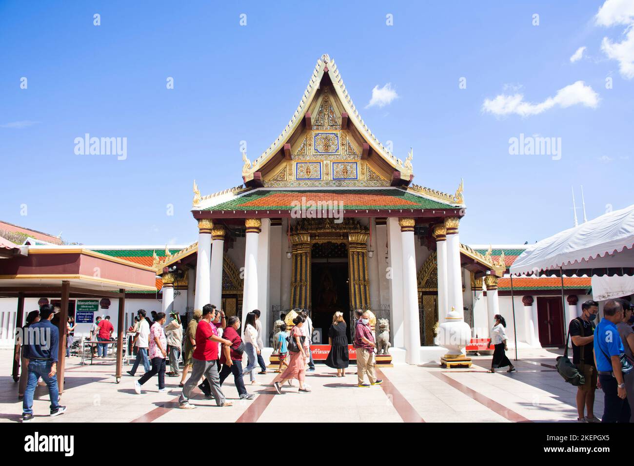 Building of Vihara ubosot for thai people travelers travel visit ...