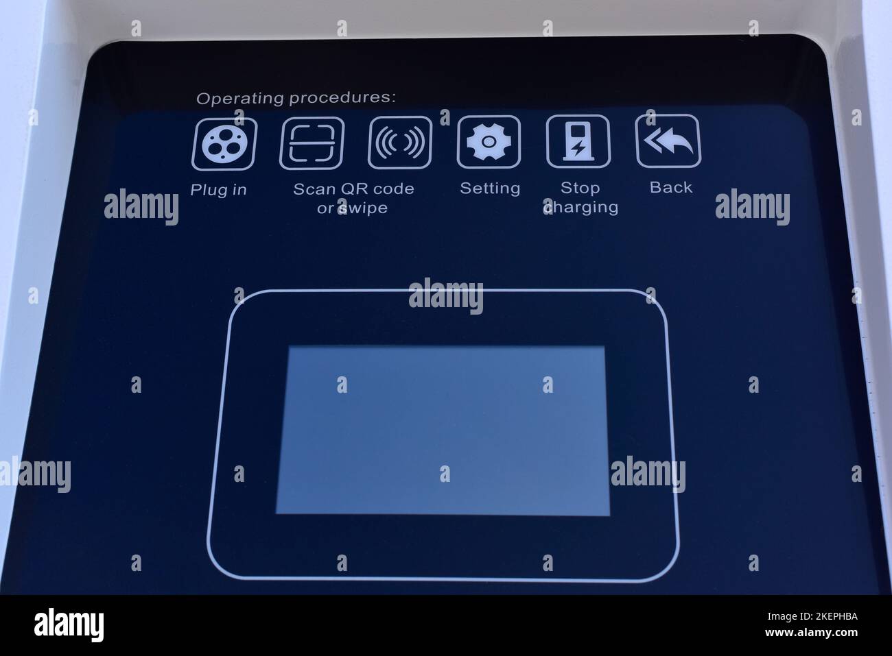 charging station at digital screen choosing mode EV electric car charge ...
