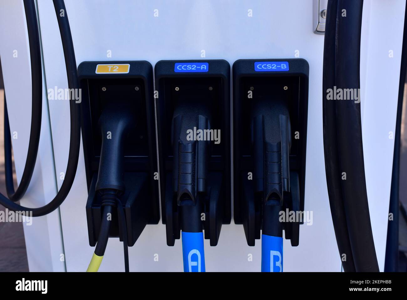 Electric car charging station for charge EV battery. Plug for vehicle ...