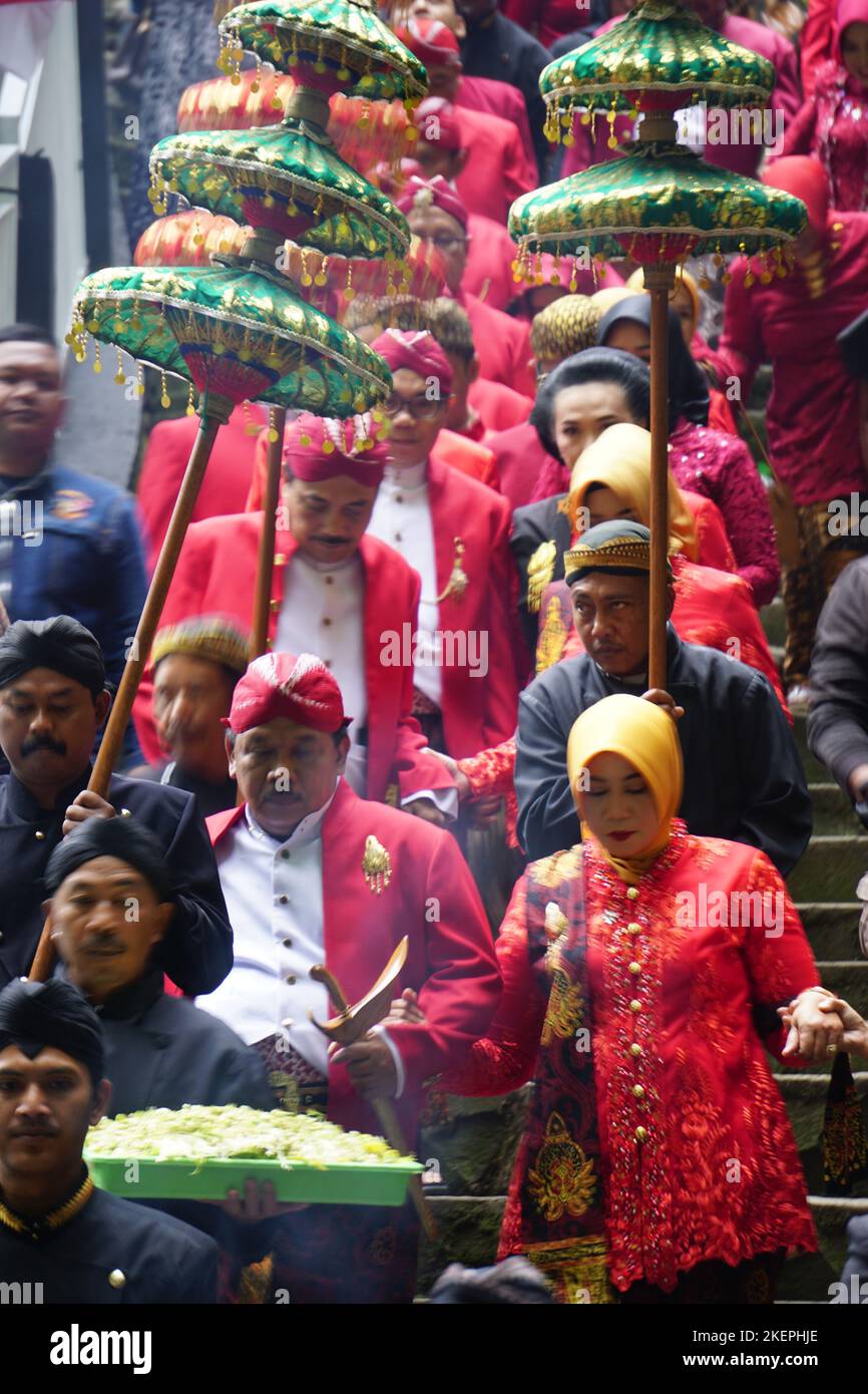 Siraman sedudo ceremony in sedudo waterfall. Siraman sedudo is taking a ...