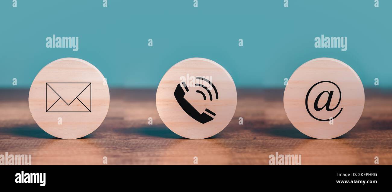 Customer Contact Us Service with Mail, Email, Telephone icons on the ...