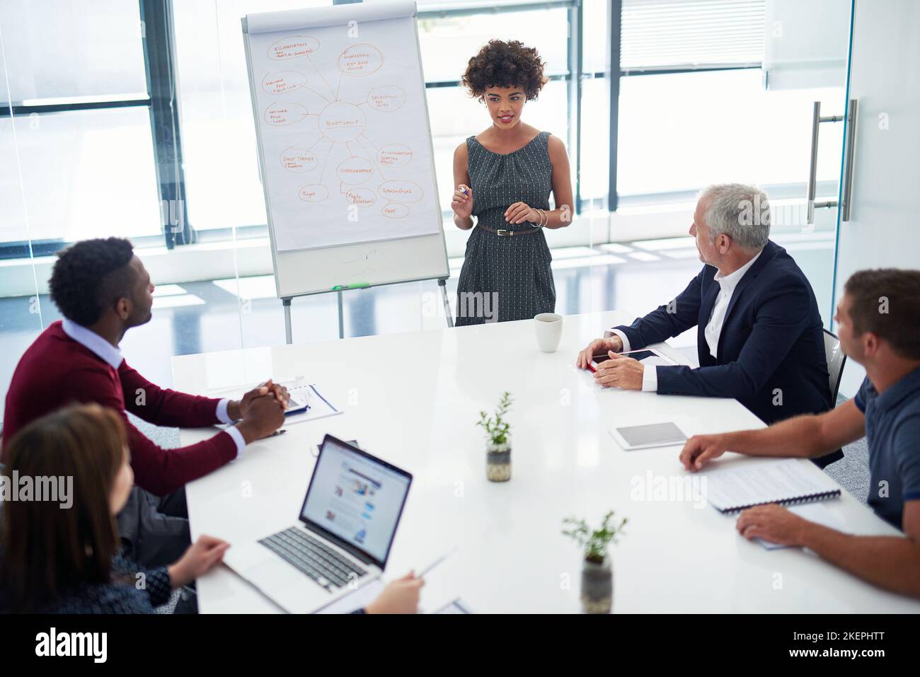 Proper planning is essential to business success. a young businesswoman ...