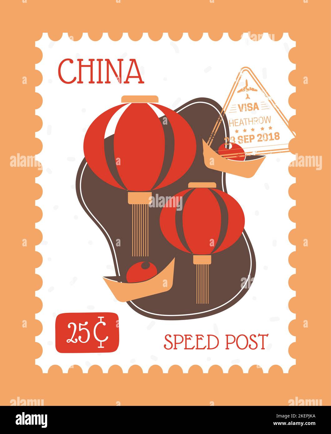 China speed post delivery, postal mark vector Stock Vector Image & Art ...