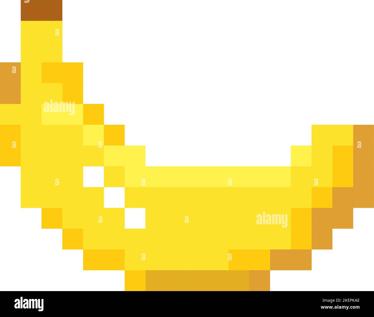 Ripe banana fruit, pixelated design for 8 bit game Stock Vector Image ...