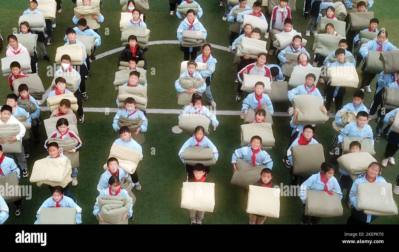 LIANYUNGANG, CHINA - NOVEMBER 14, 2022 - Aerial photo shows primary ...