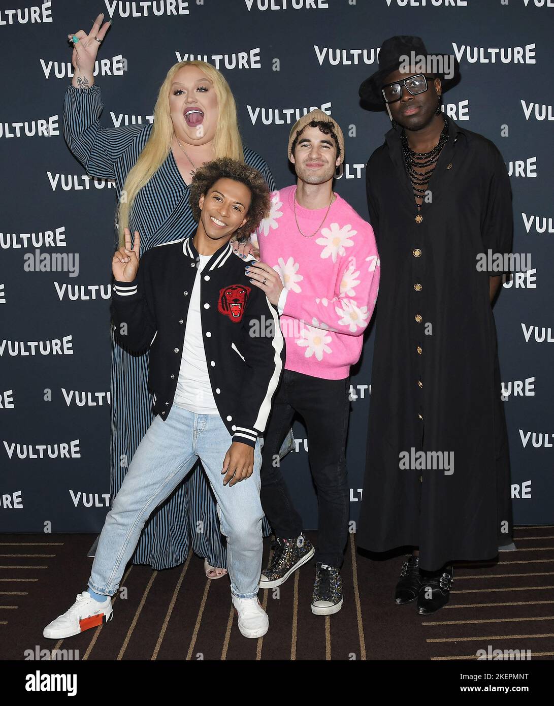 (L-R) Eureka, Shangela, Darren Criss and Bob The Drag Queen at the ...