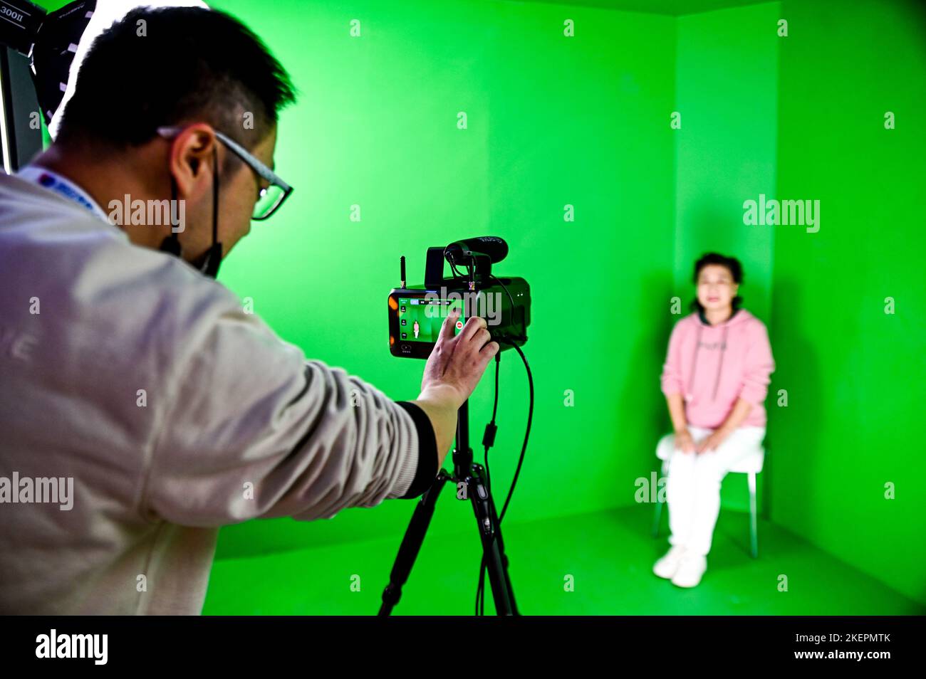 NANCHENG, CHINA - 13, 2022 - People experience virtual filming at the ...