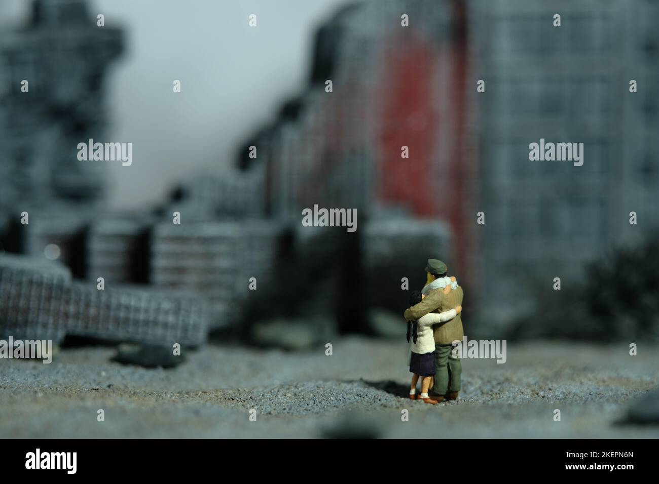 Miniature people toy figure photography. Family reunion concept. Father ...