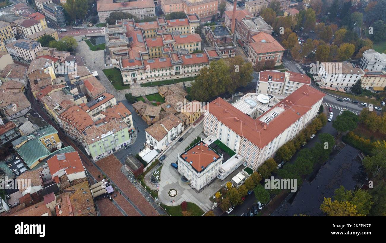 Salsomaggiore terme town oanorama drone view Stock Photo - Alamy
