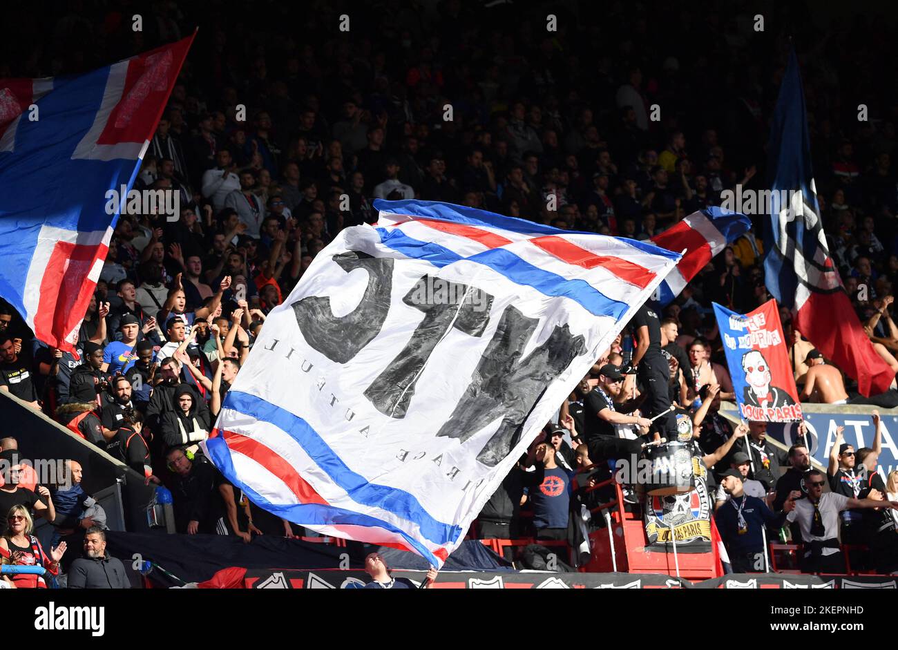 Paris, France. 13th Nov, 2022. Paris Saint-Germain's fans during the ...