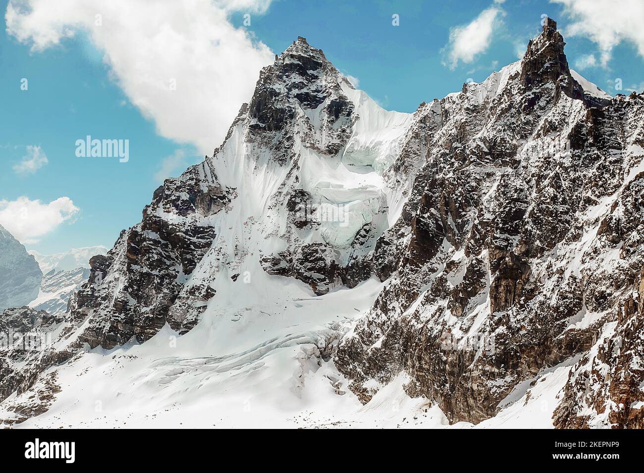 Small village among beautiful mountains in Himalaya. Nepal Stock Photo ...
