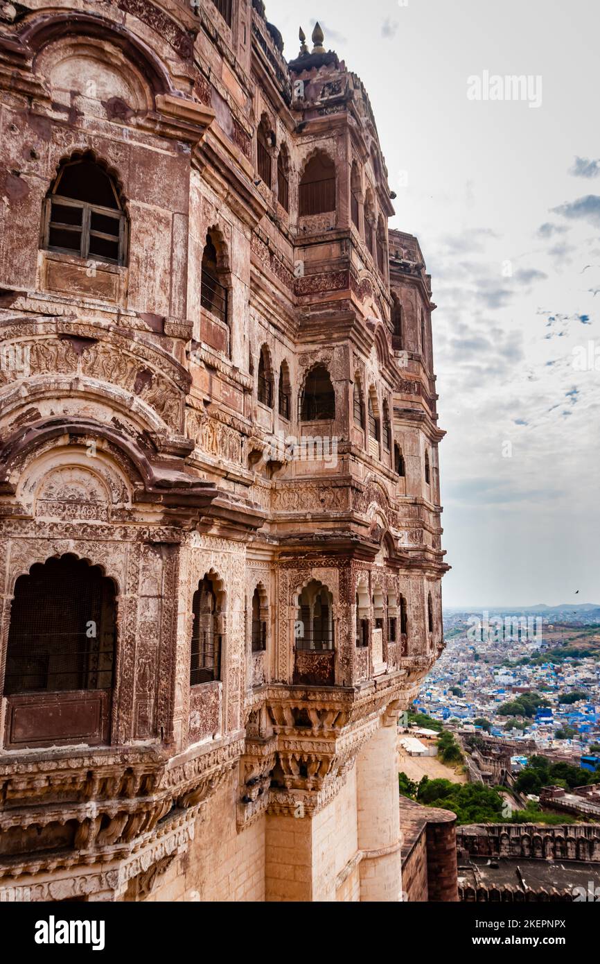 ancient fort with blue city view and flat bright sky at morning Stock ...