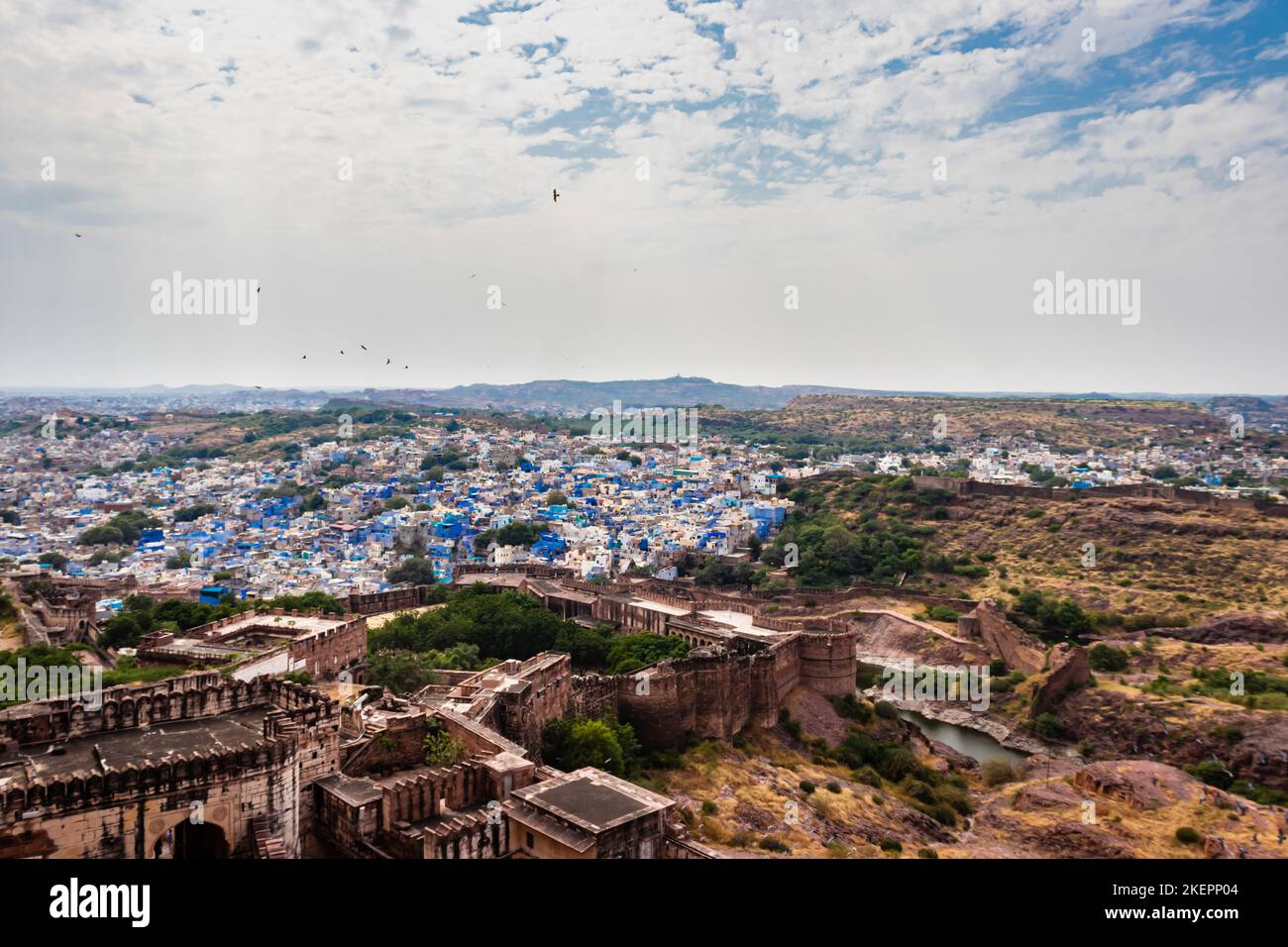 blue city view from fort with flat bright sky at morning Stock Photo ...