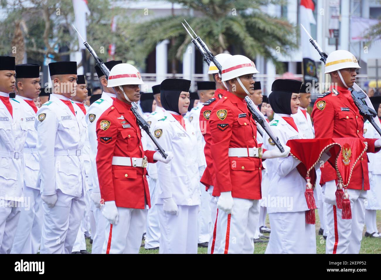 Indonesian flag raiser (paskibraka) in independence day ceremony Stock ...