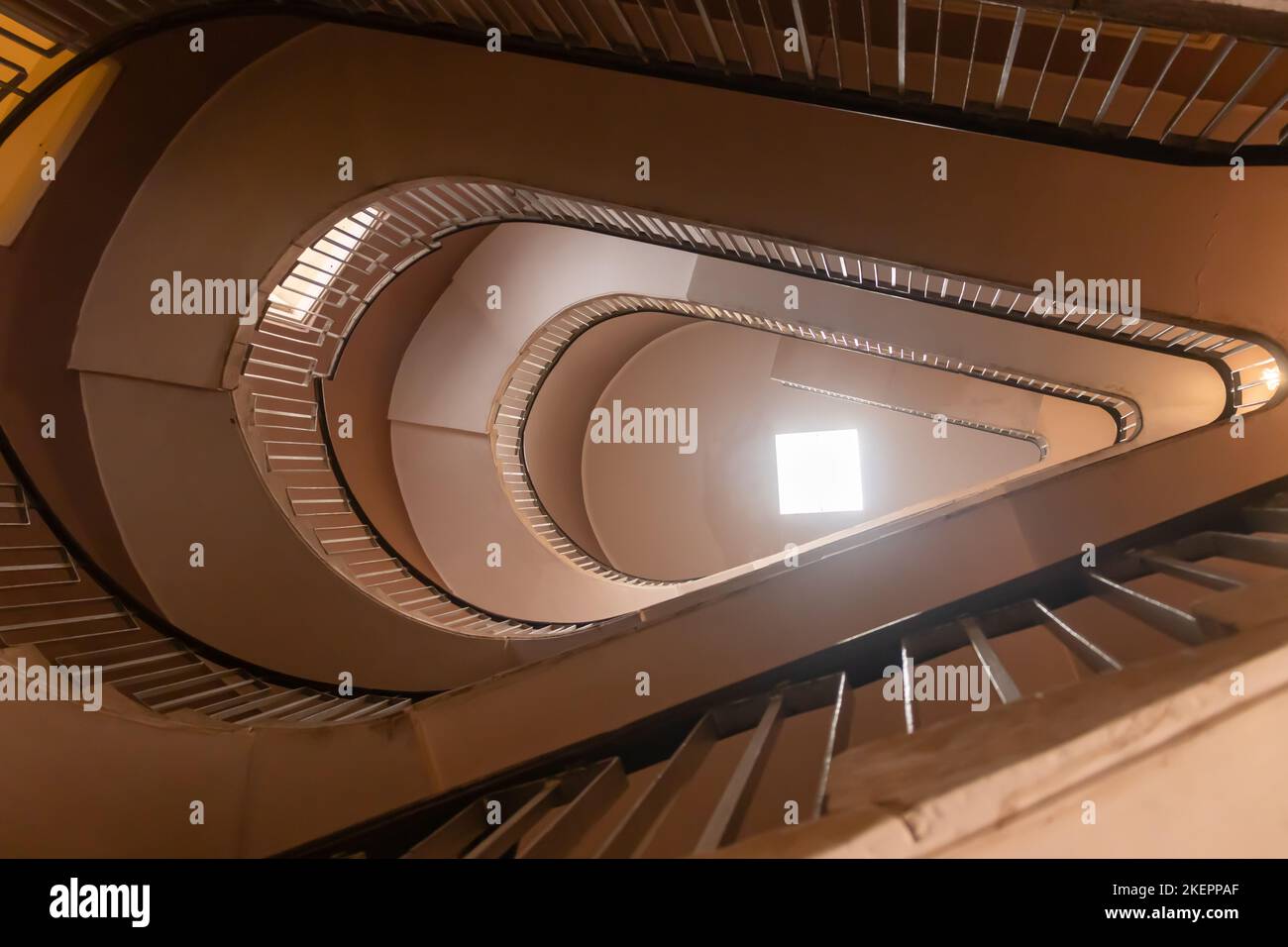downstairs symmetry shot from unique angle at morning Stock Photo - Alamy