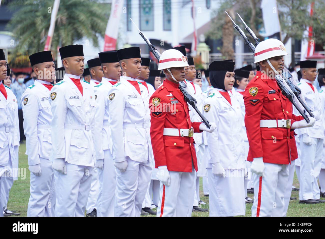 Indonesian flag raiser (paskibraka) in independence day ceremony Stock ...