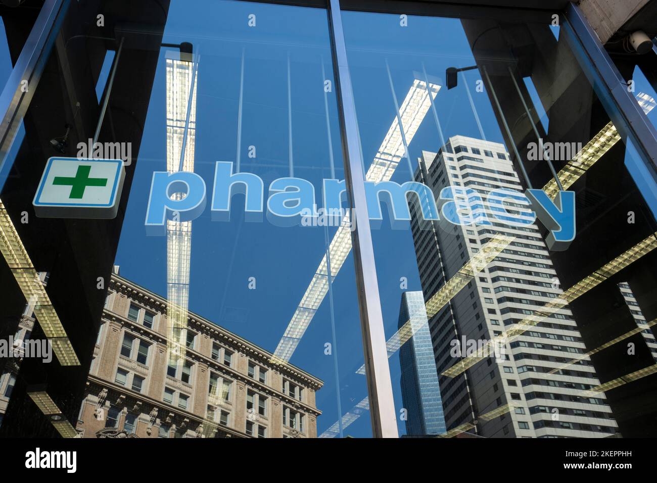 Pharmacy sign is seen at a Walgreens store in Boston, Massachusetts, on ...