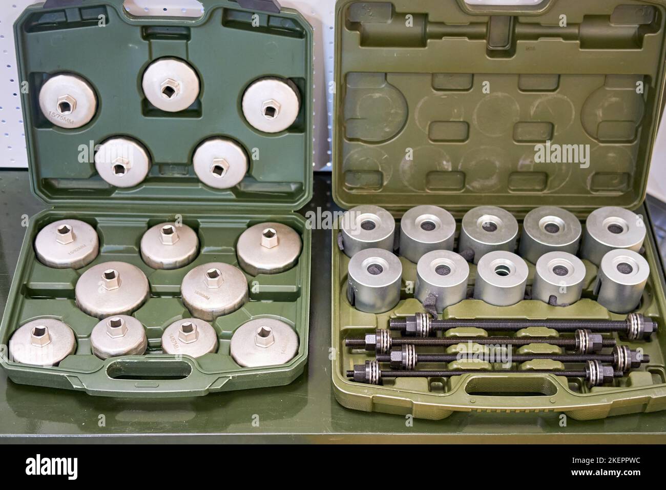 A set oil filter wrench sockets of various sizes. Removable filter ...