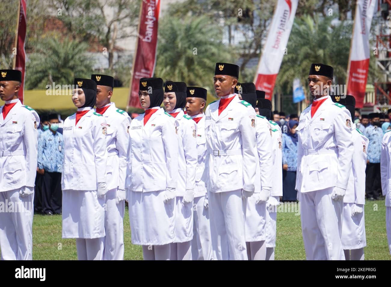 Indonesian flag raiser (paskibraka) in independence day ceremony Stock ...